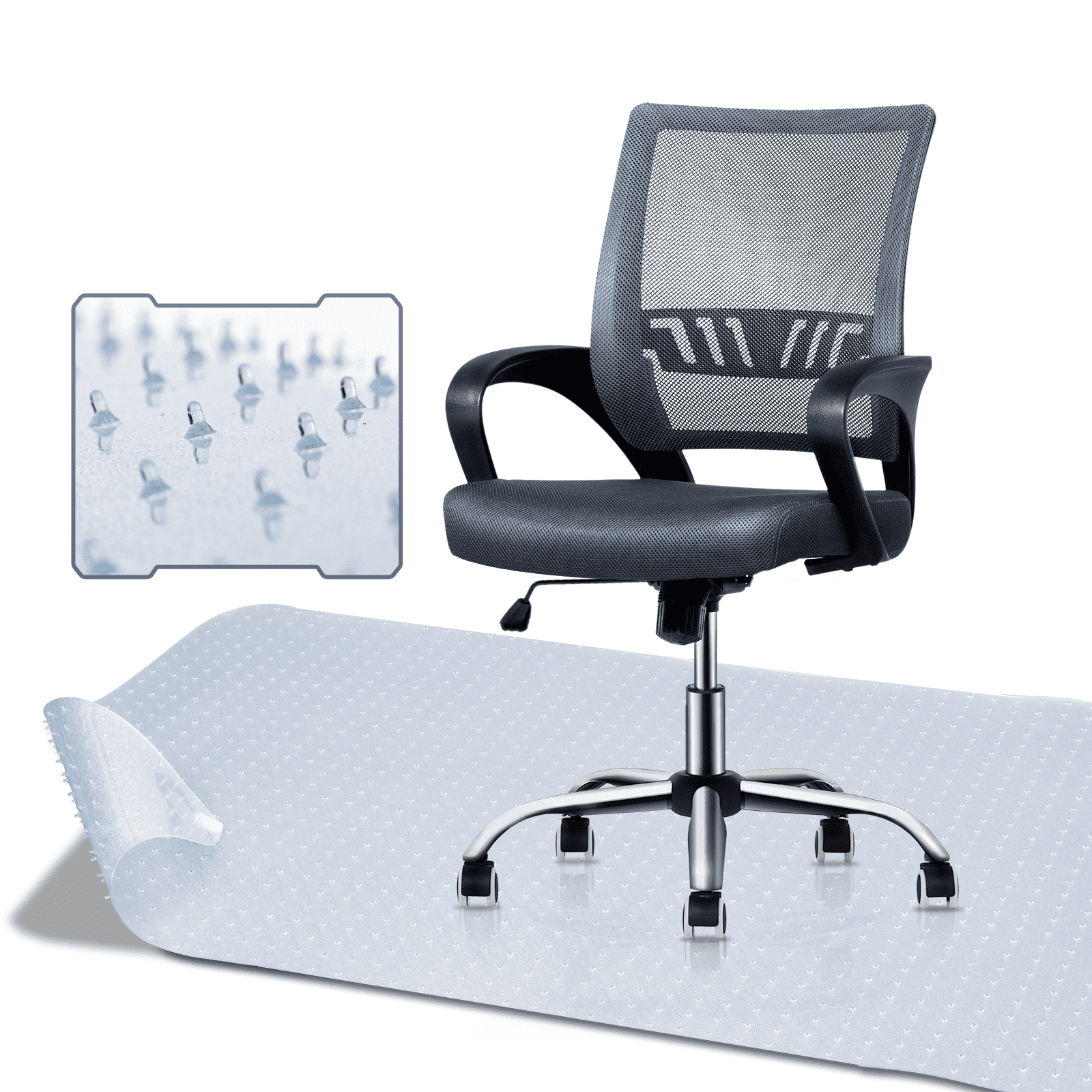 Magshion Mesh Office Chair & Protective Carpet Mat, Mid Back Ergonomic ...