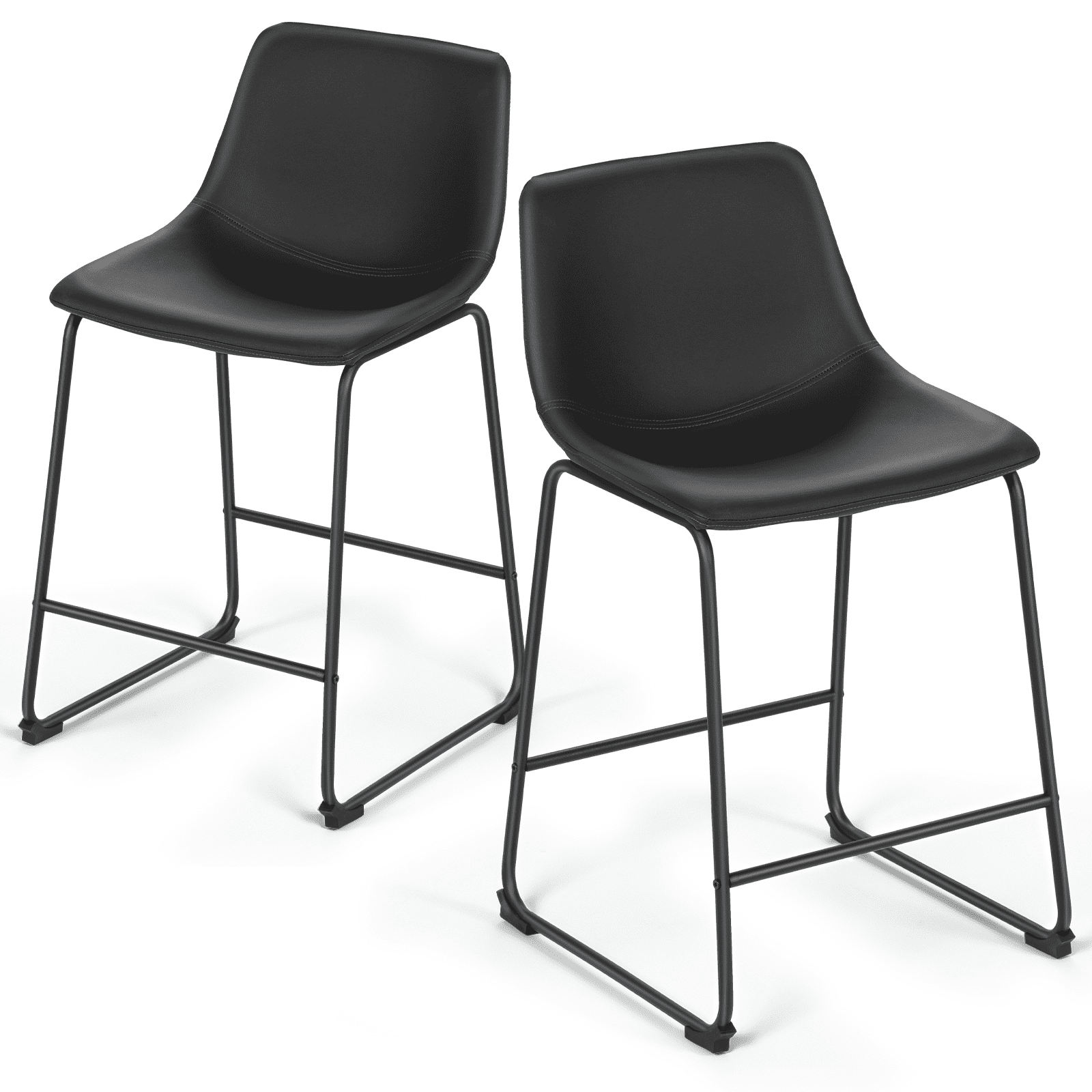 Magshion Modern Barstools Set of 2, PU Leather Counter Height Bar ...