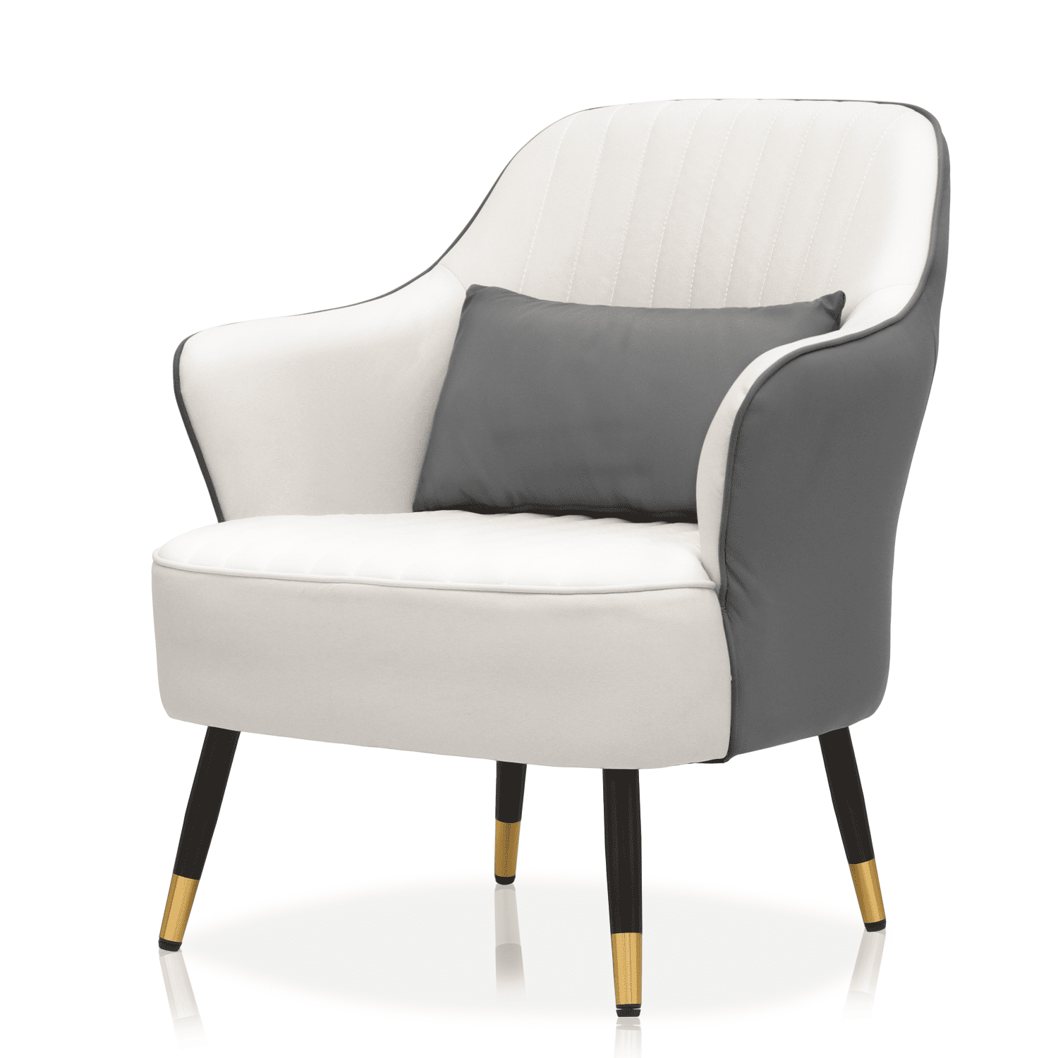Magshion Modern Mid Back Accent Chair with Pillow, Upholstered Single ...
