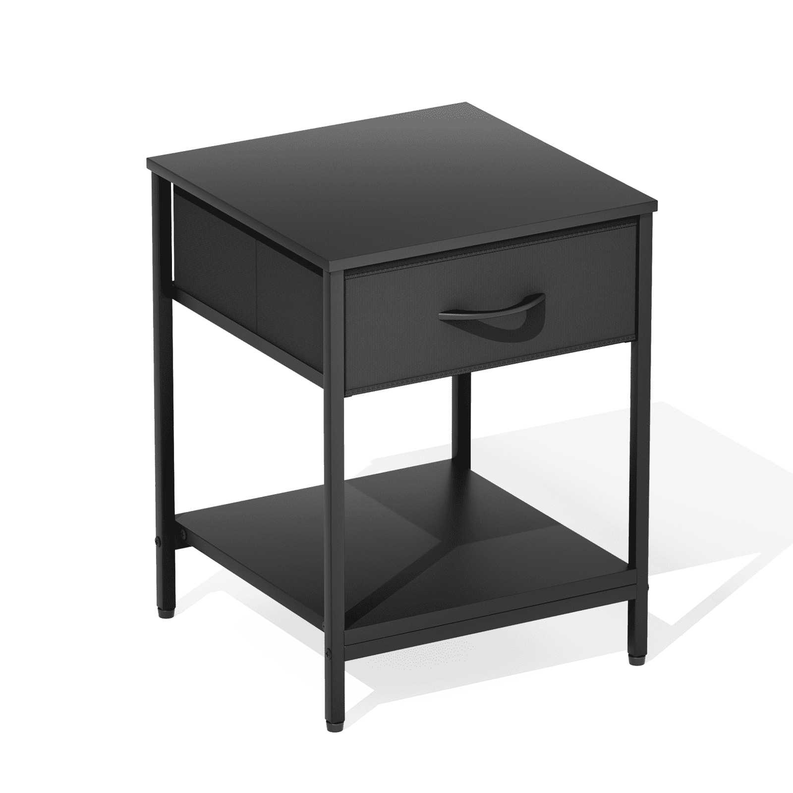 Magshion Modern Nightstand with Fabric Drawer & Open Shelf, Steel Frame ...