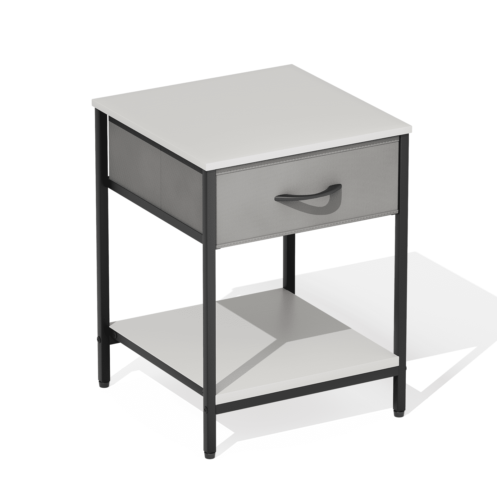 Magshion Modern Nightstand with Fabric Drawer & Open Shelf, Steel Frame ...