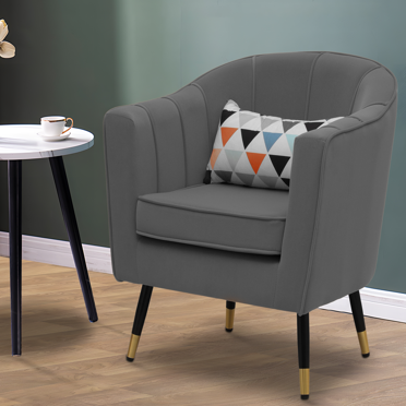 MoNiBloom Upholstered Comfy Reading Chair, Single Sofa with Cushion ...