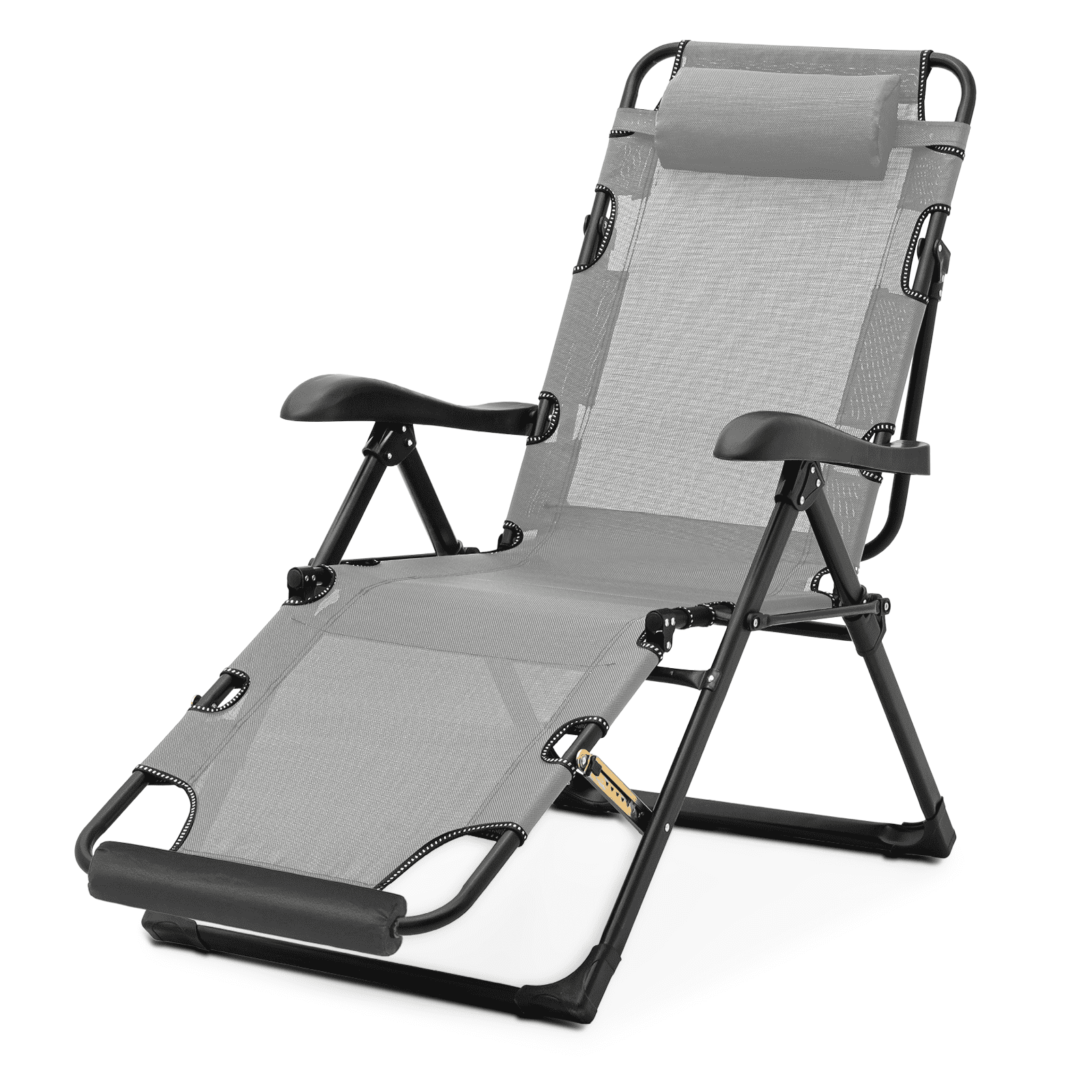 Magshion Patio Chaise Lounge Chair with Adjustable Headrest & Foot Pads ...