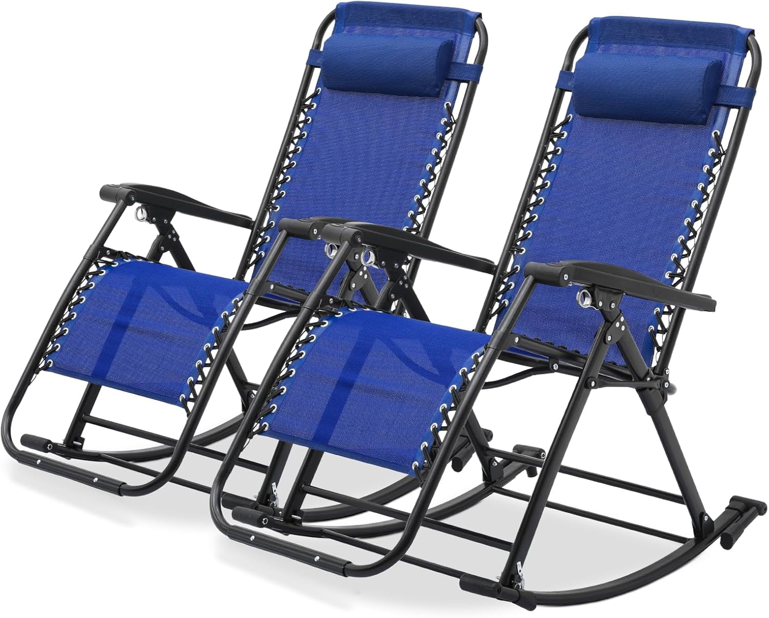 Magshion Patio Rocking Chair 2 Pieces Zero Gravity Chair Outdoor ...