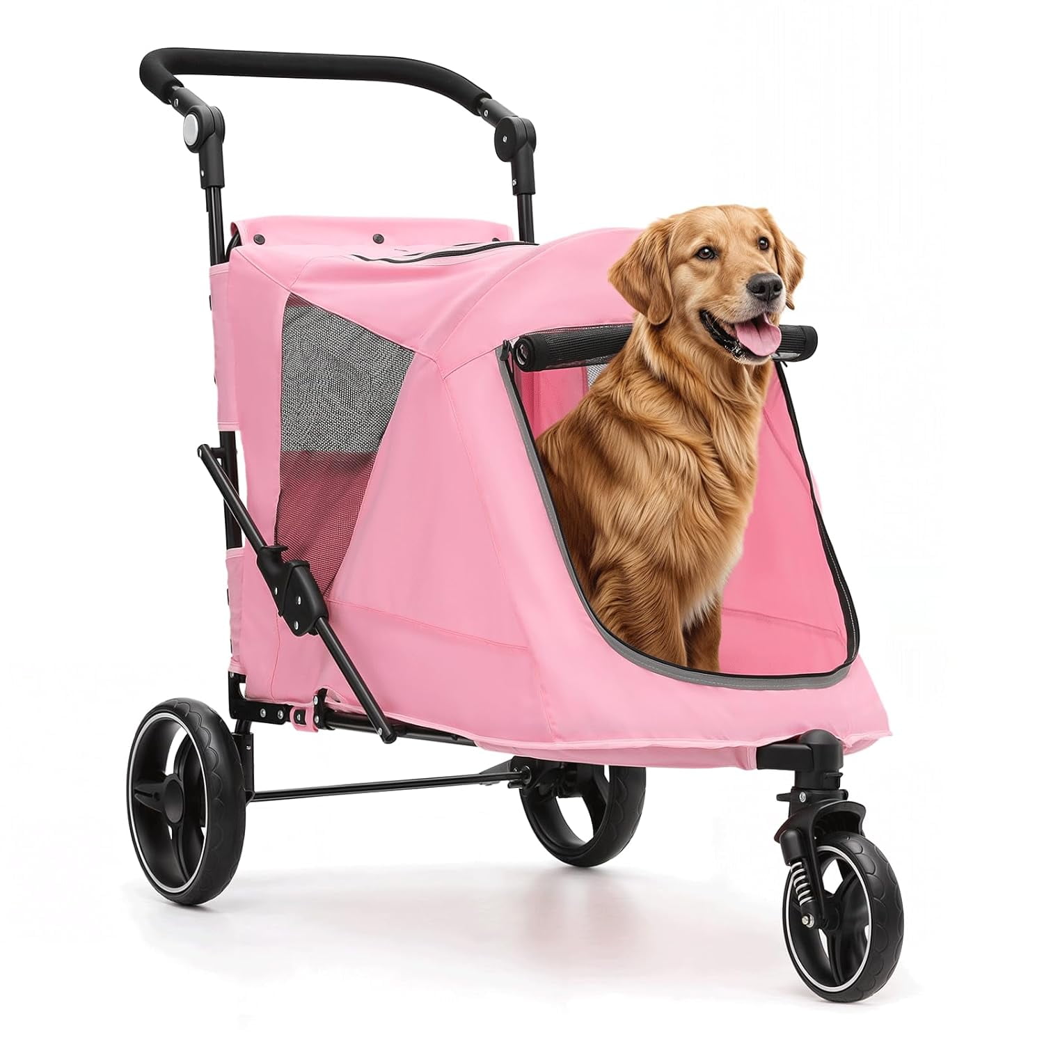 Magshion Pet Stroller for Medium Dogs w/Adjustable Handle, 3-Wheel Dog ...