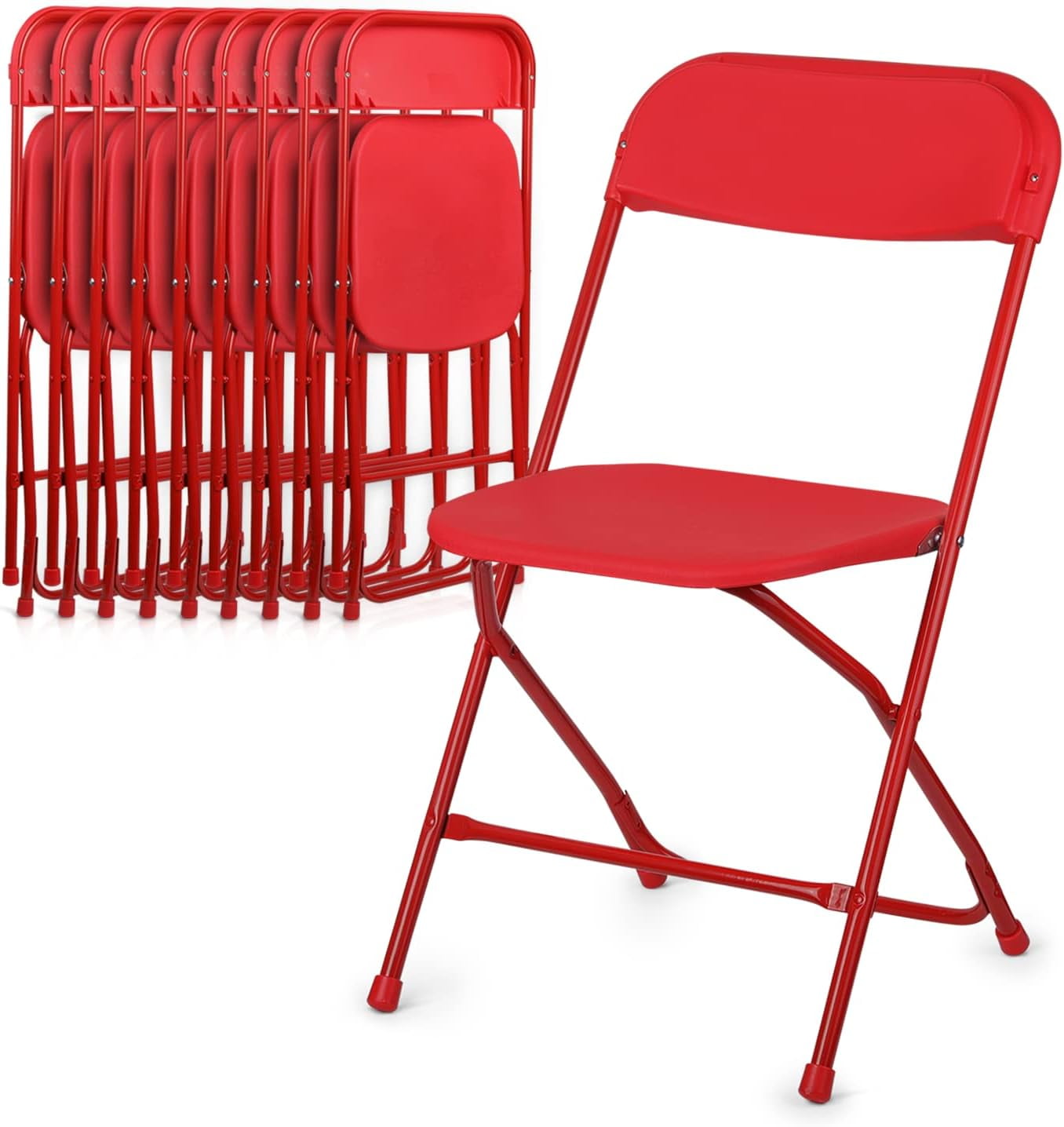Magshion Plastic Folding Chairs 10 Pack Foldable Dinning Chairs for ...