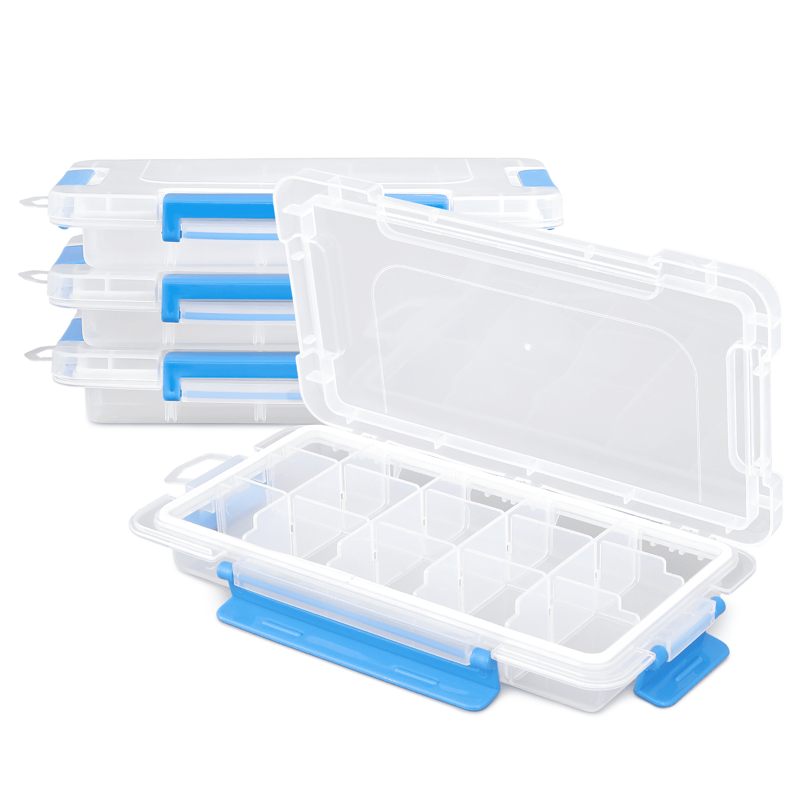 Magshion Plastic Grid Boxes 15 Grids Clear Storage Transparent ...