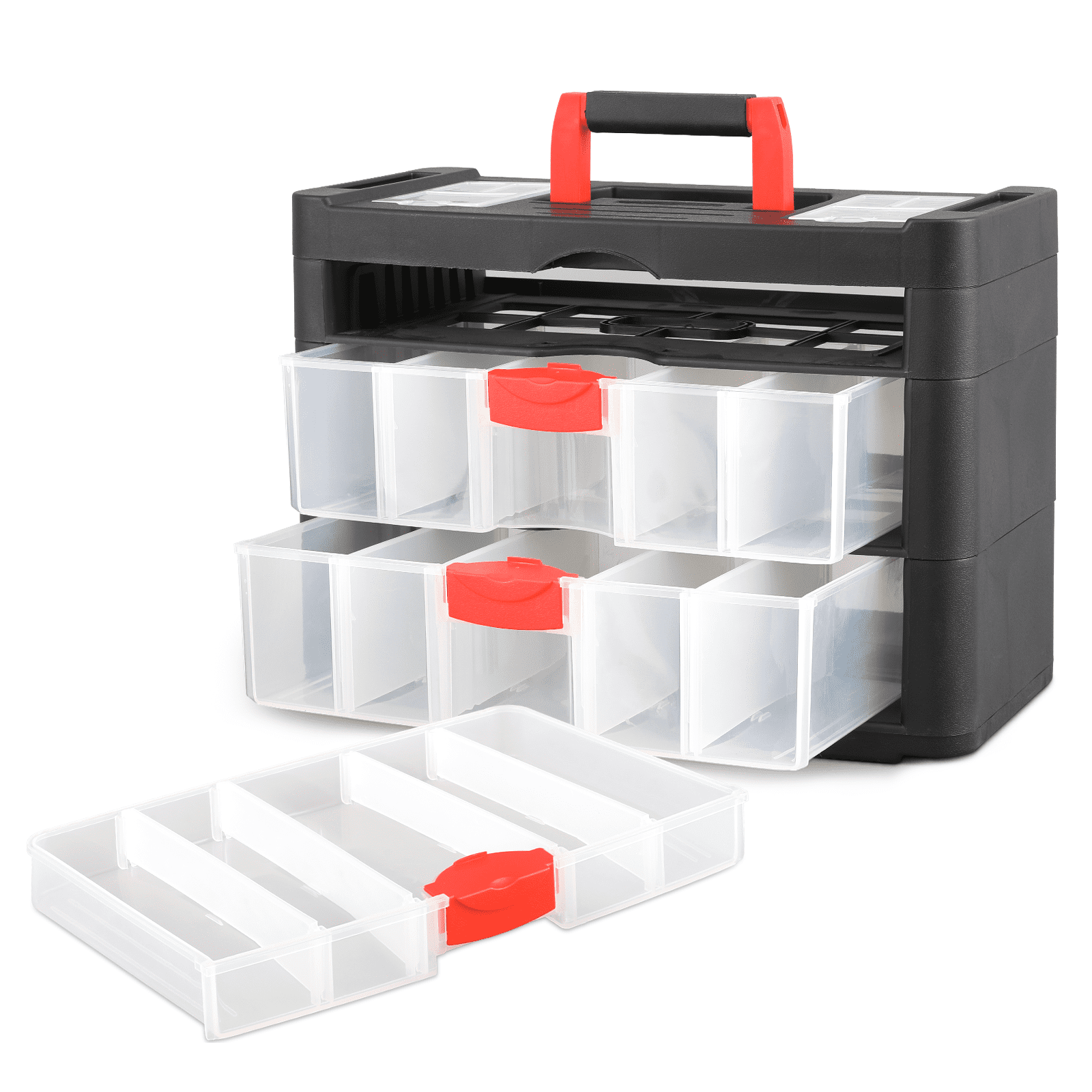 Magshion Plastic Grid Boxes 3*5 Grids Clear Storage Transparent ...