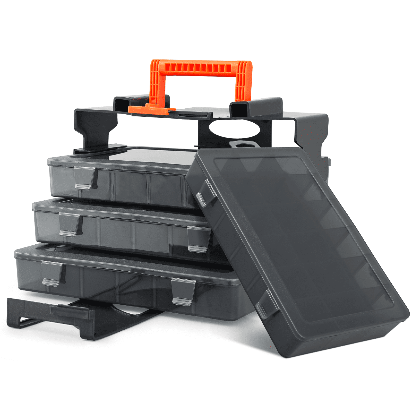 Magshion Plastic Grid Boxes 4*18 Grids Clear Storage Transparent ...