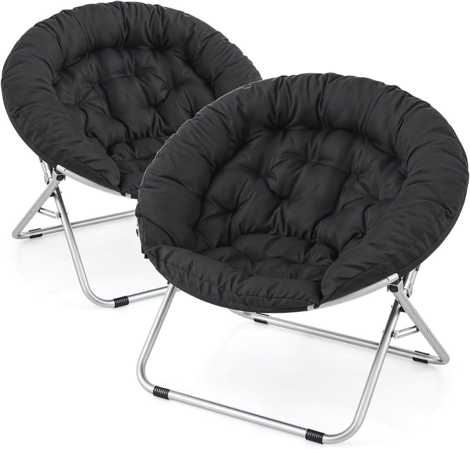 Magshion Round Folding Moon Saucer Chair for Bedroom, Extra Large ...