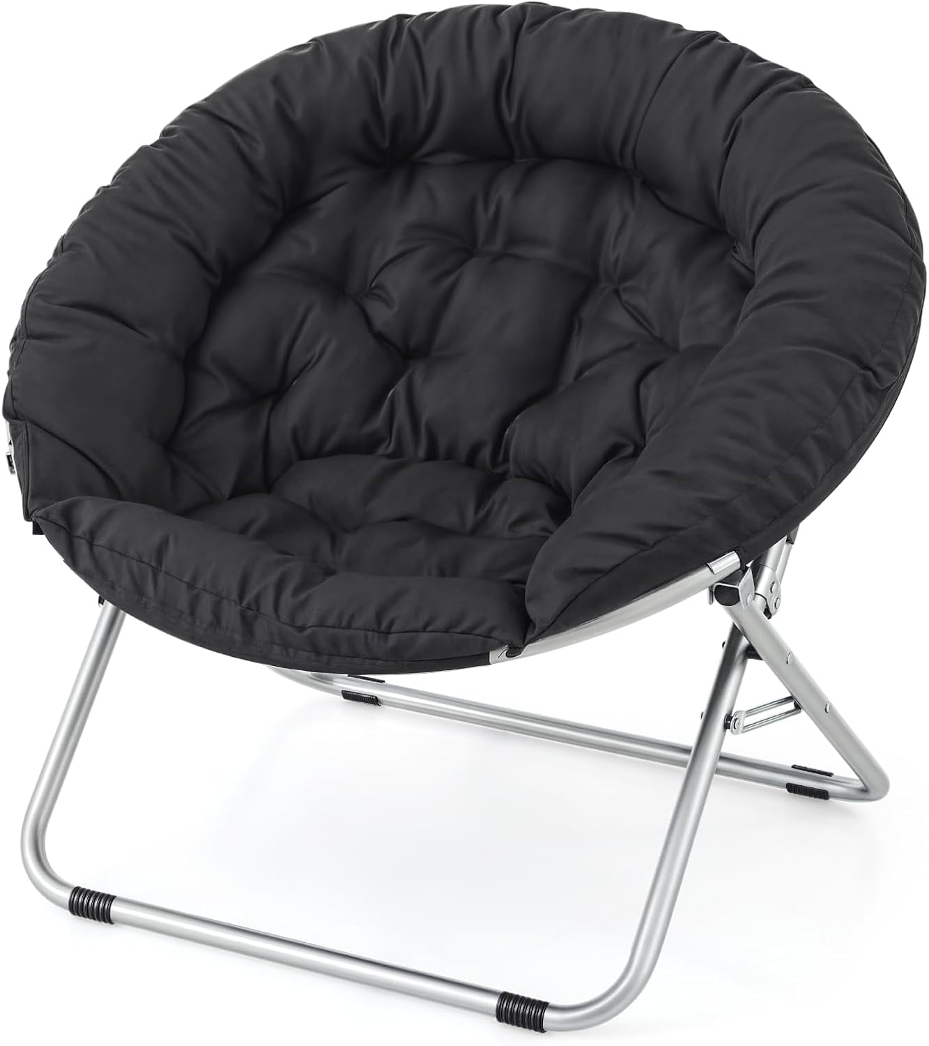 Magshion Round Folding Moon Saucer Chair for Bedroom, Extra Large ...