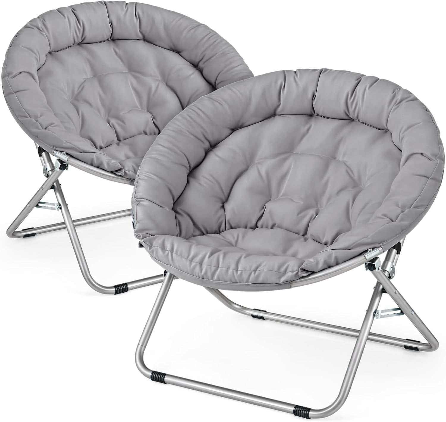 Magshion Round Folding Moon Saucer Chair for Bedroom, Extra Large ...