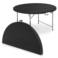 5 Piece Folding Table and Chair Set Steel Frame Black - Walmart.com