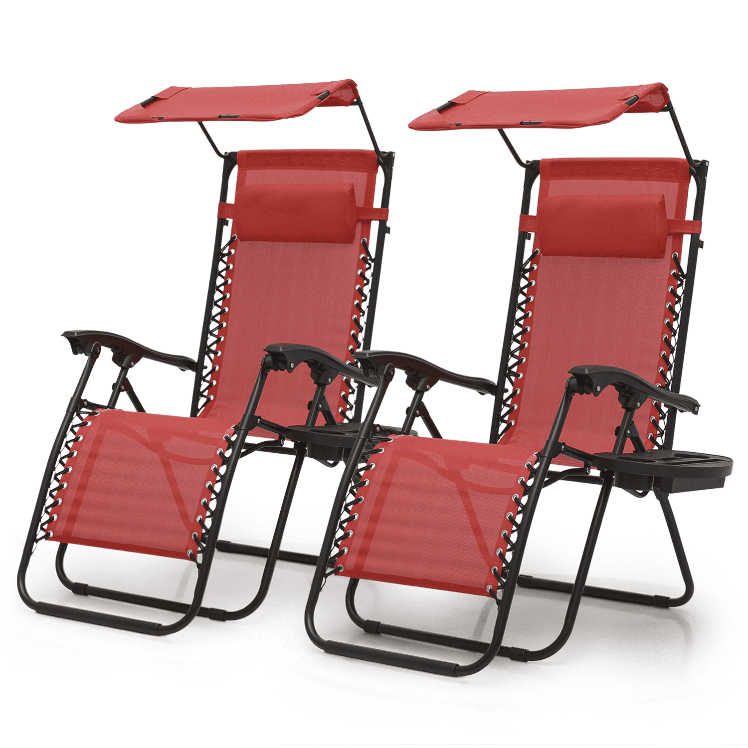 Magshion Zero Gravity Recliner Patio Chairs Set of 2, Adjustable Canopy ...