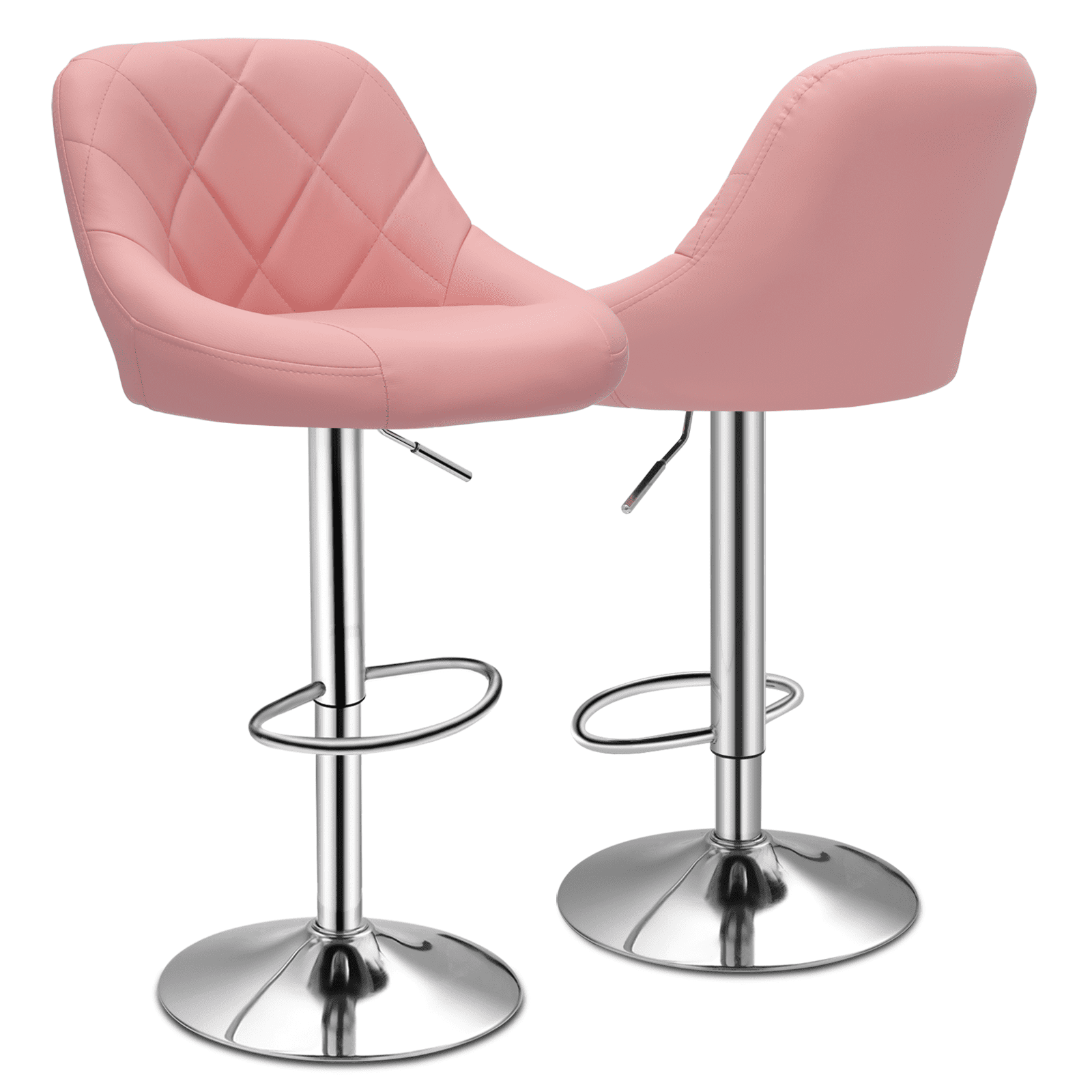 Magshion Set of 2 Swivel Bar Stools, Adjustable Height with Diamond ...
