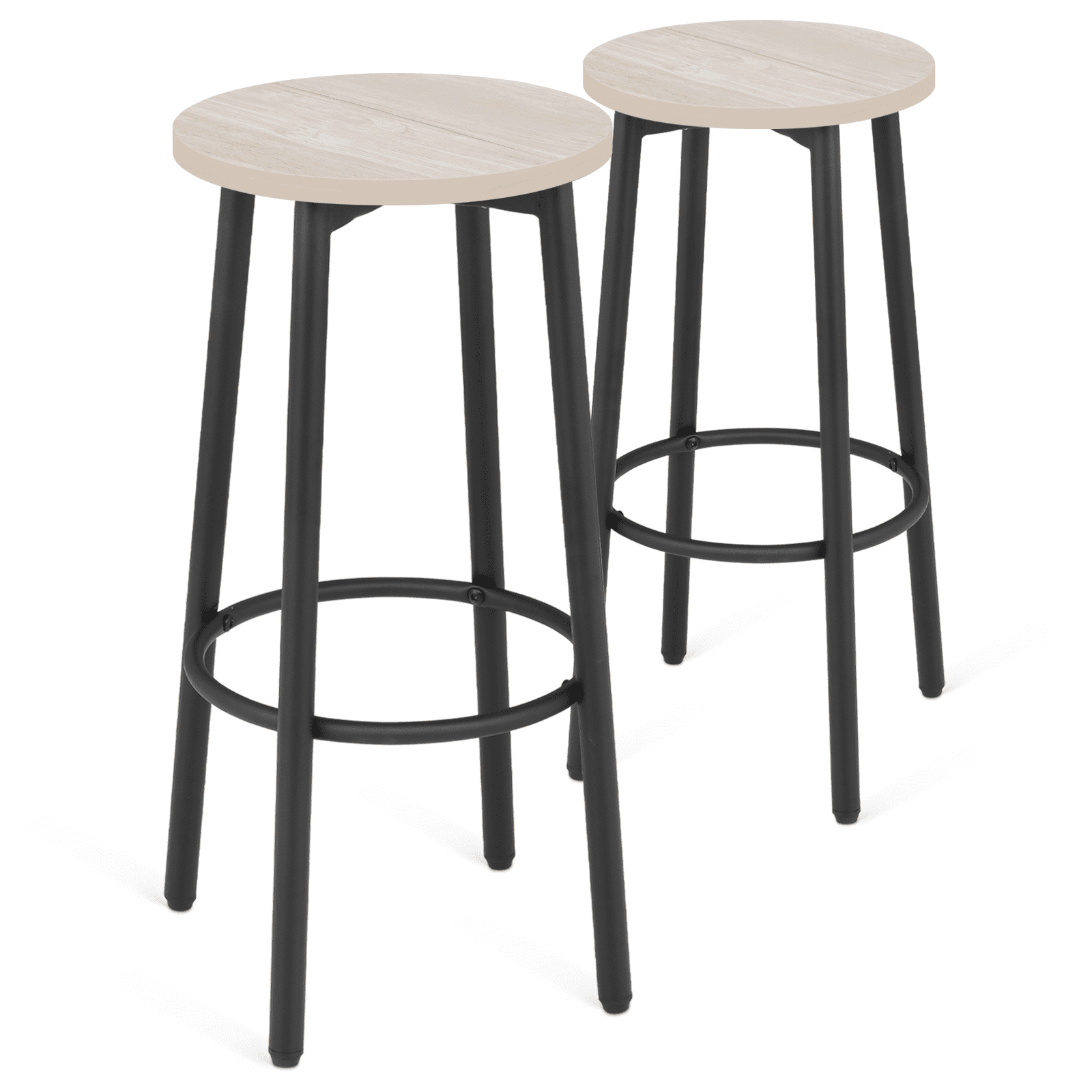Magshion Set of 2 Counter Height Bar Stools, 25.5" Industrial Bar ...