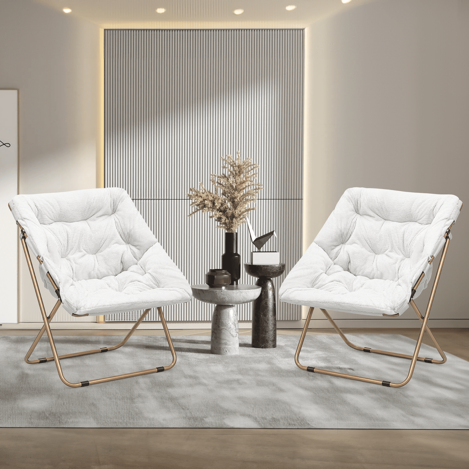 Magshion Extra Large Comfy Foldable Indoor Room Chairs, Set of 2 ...