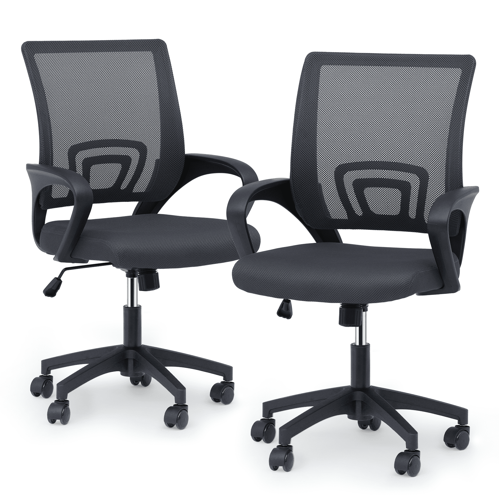 Magshion Set of 2 Office Chairs Mid Back Swivel Desk Chairs, Height ...
