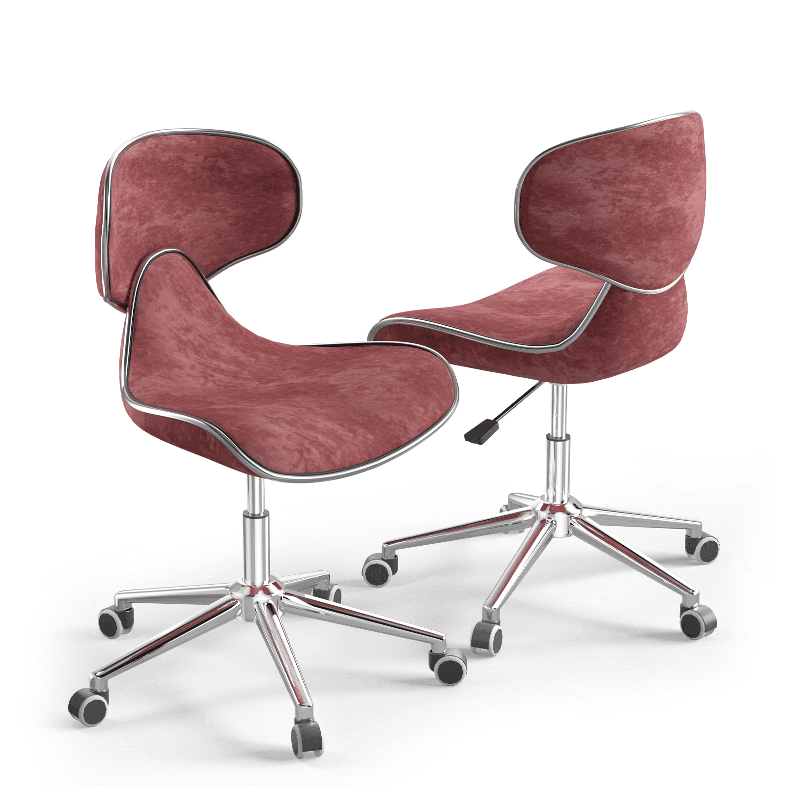 Magshion Set of 2 Velvet Adjustable Rolling Bar Stools with Backrest ...