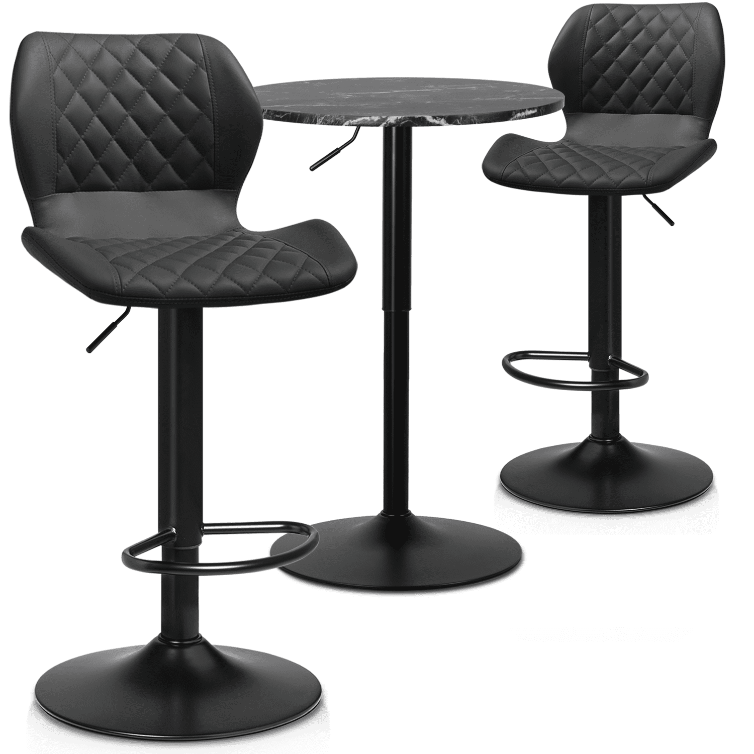 Magshion Set of 3 Bar Table and Chair Set, 23.5" Round High Top Bar ...