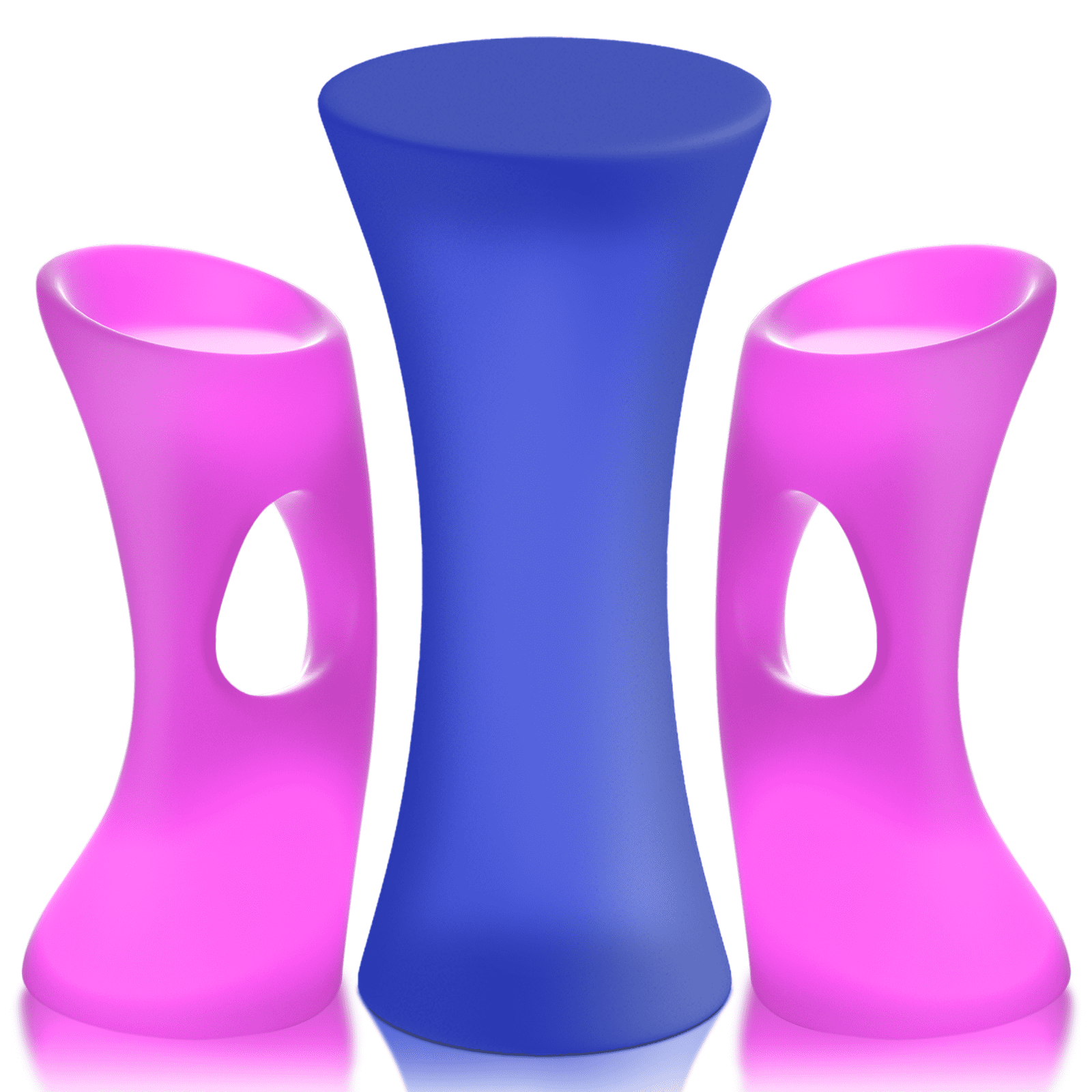 Magshion Set of 3 LED Light Up Bar Table + Stools, 16 Color Changing Rechargeable Bar Table and ...