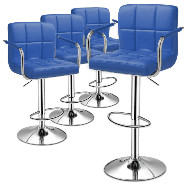 Magshion Set of 4 Counter Height Bar Stools, Faux Leather Adjustable ...