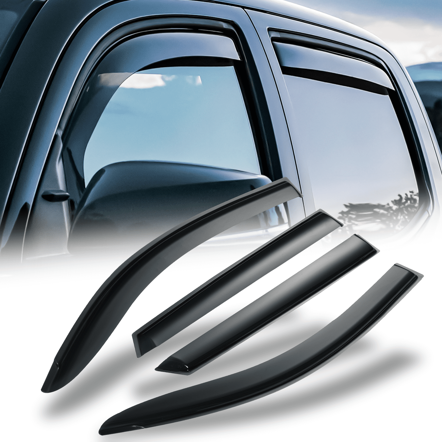 Magshion Set of 4 Outside Mount Window Visor Deflector Rain Guards ...