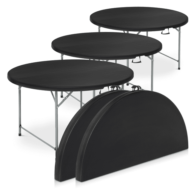Magshion Set of 5, 4.5Ft Round Folding Table, Heavy Duty, Portable with ...