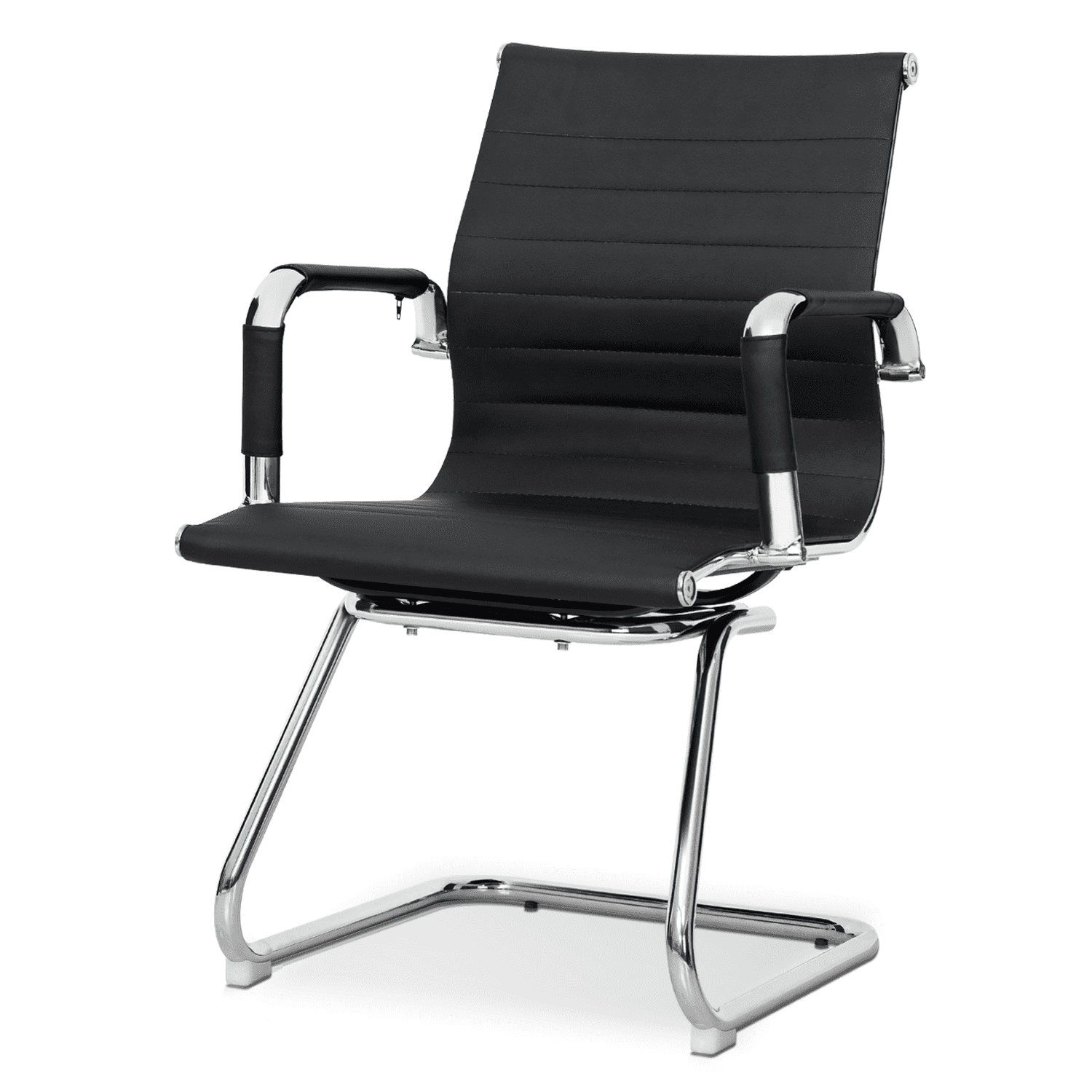 Magshion Sled Base Guest Office Chair, Ergonomic Mid Back PU Leather ...