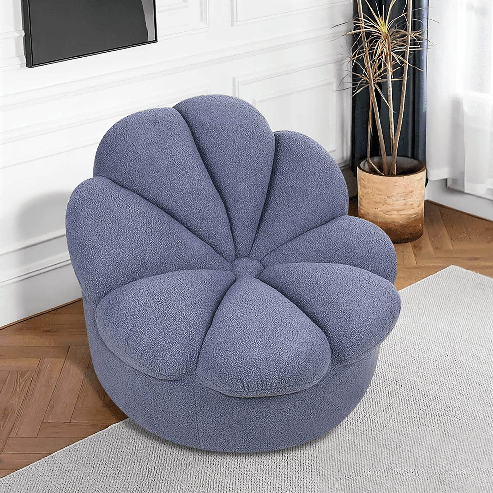 Magshion Soft Mohair Blooming Flower Lounge Chair, Home Upholstered ...
