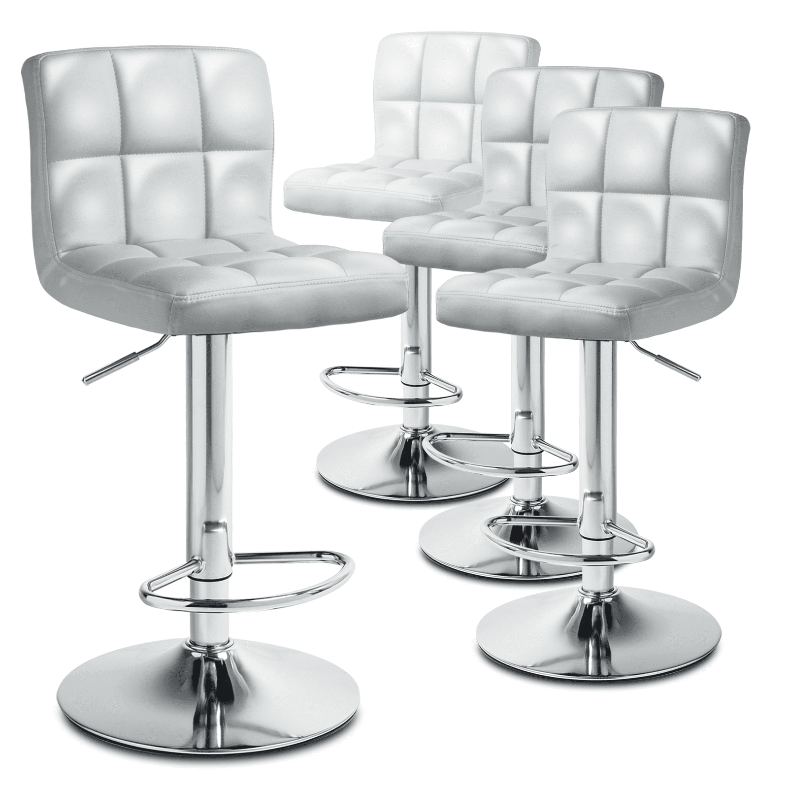 Magshion Square Leather Adjustable Height Swivel Bar Stool Lift Pub ...