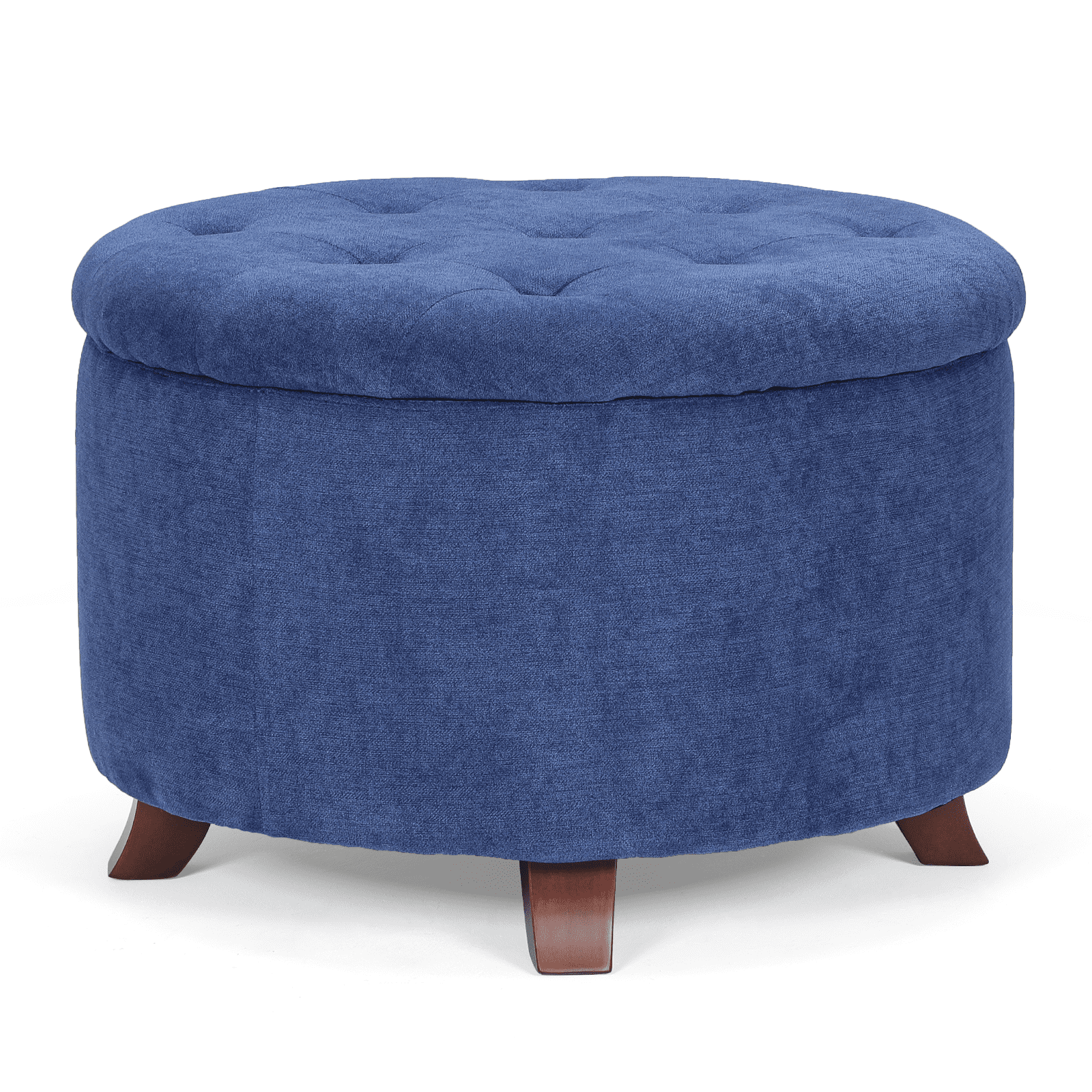 Magshion Storage Ottoman with Padded Seat, Modern Cotton-linen Footrest ...