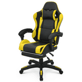 Magshion Yellow Swivel PC Gaming Recliner Chair with Adjustable ...