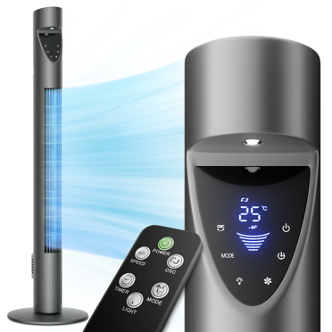 Pelonis FZ10-9LR 36" Black 3-Speed Tower Fan with Remote - Walmart.com