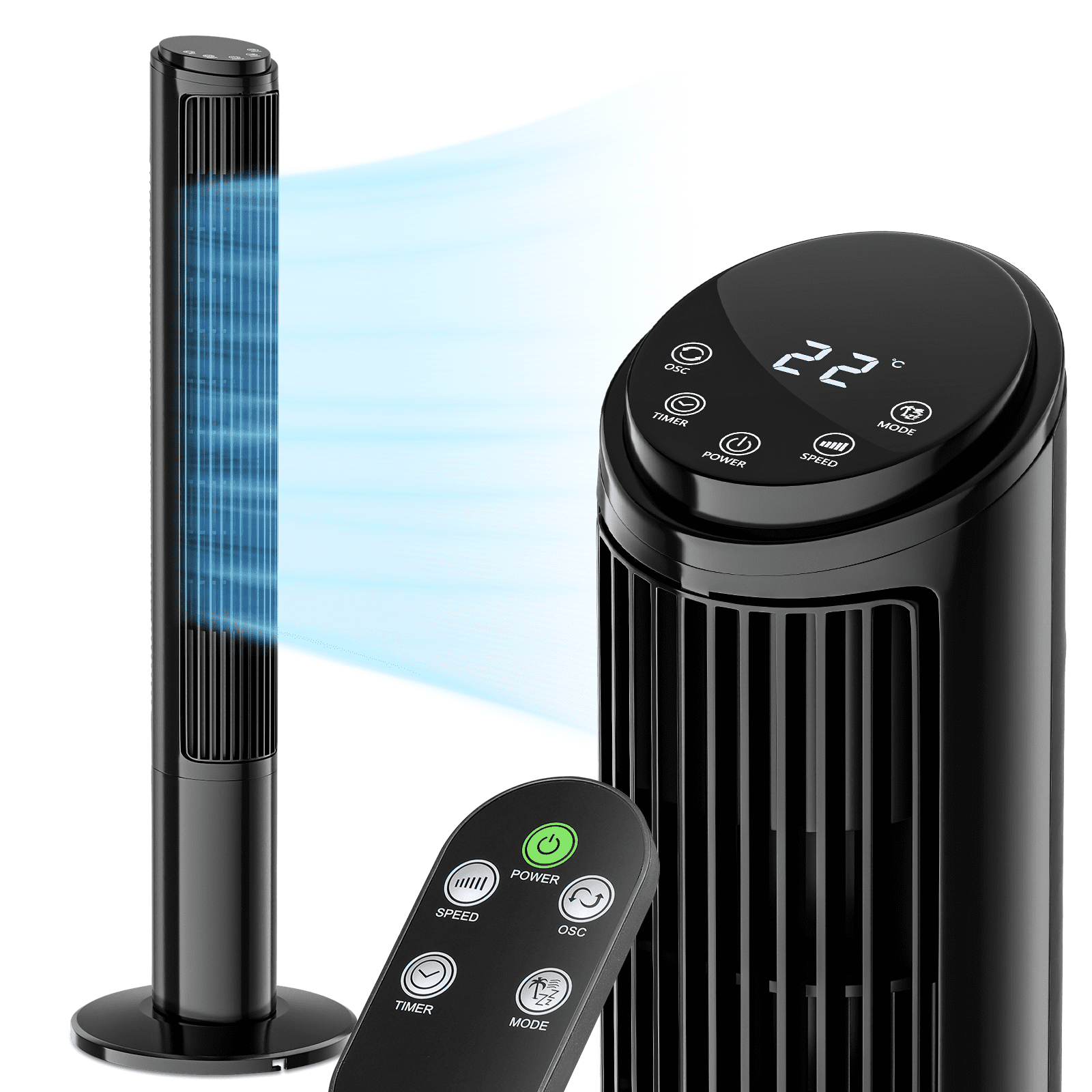 Magshion Tower Fans for Home, 41" Standing Floor Fan with Remote, 70 ...