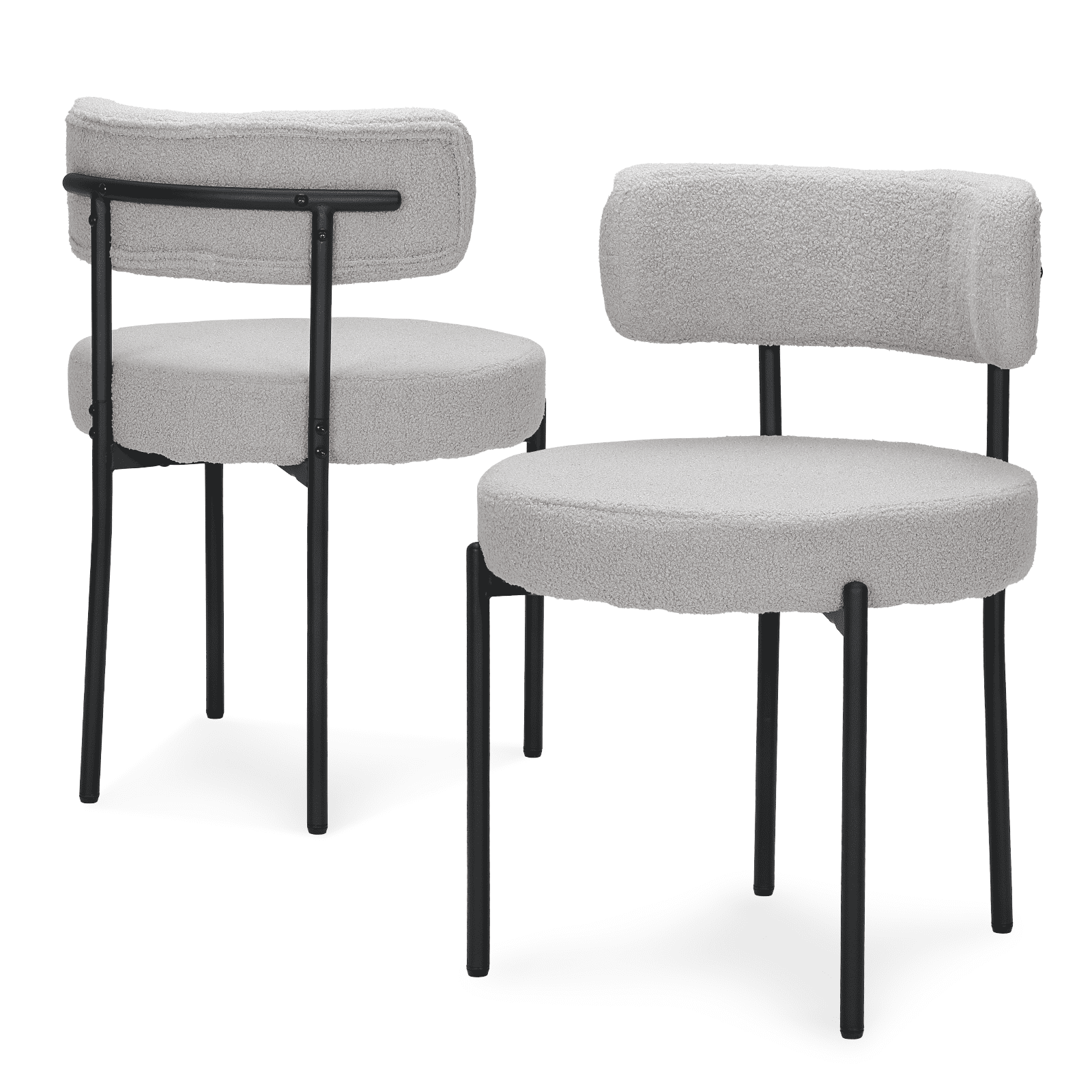Magshion Upholstery Dining Chair Set of 2, Modern Faux Fur Kitchen ...