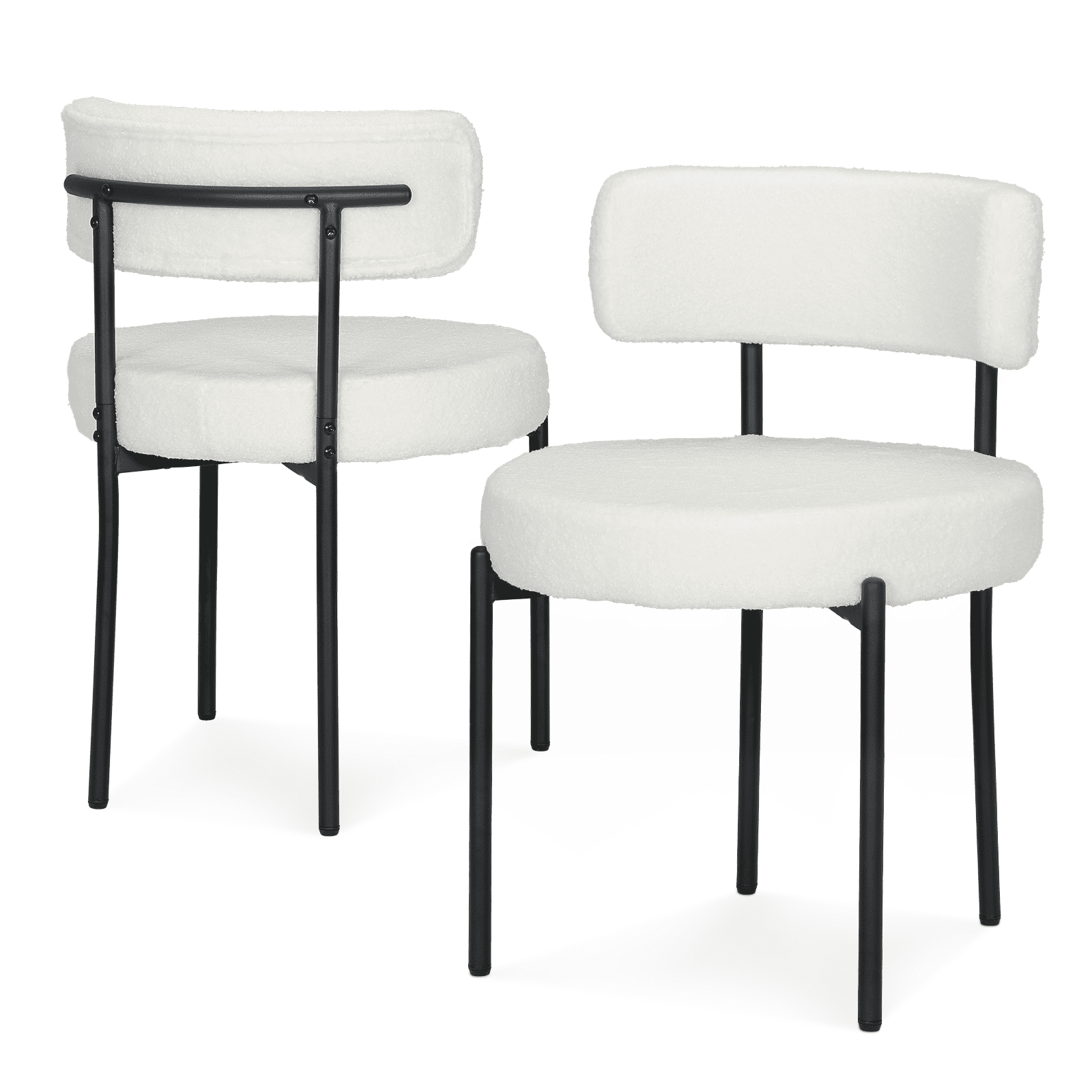 Magshion Upholstery Dining Chair Set of 2, Modern Faux Fur Kitchen ...