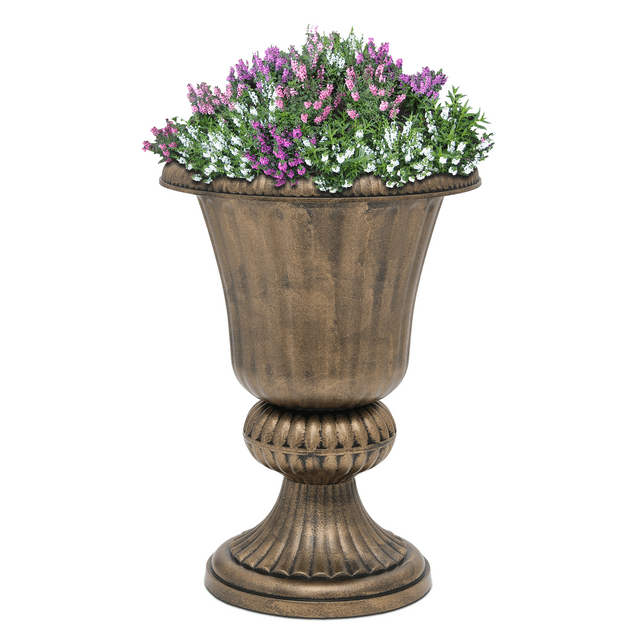 Magshion Urn Planter Flower Pot Vase Outdoor Garden Ironplanters Front ...