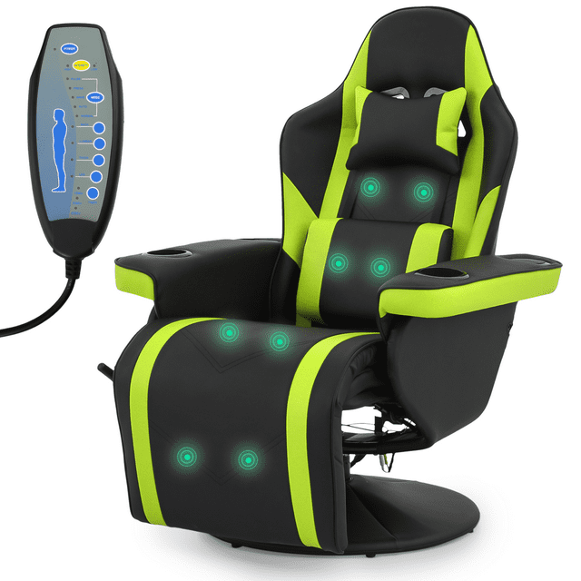Magshion Video Gaming Chair with Massage and Remote, Racing Gaming ...