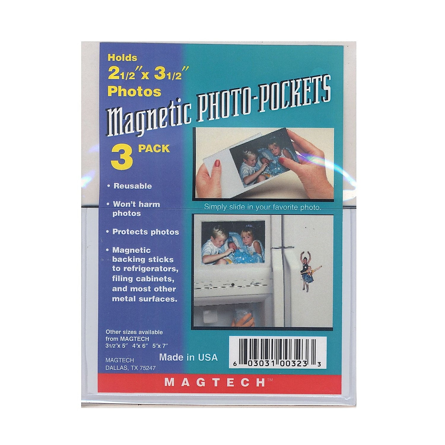 Magtech Magnetic Photo Pockets 2 1/2 In. X 3 1/2 In. Pack Of 3 [Pack Of ...