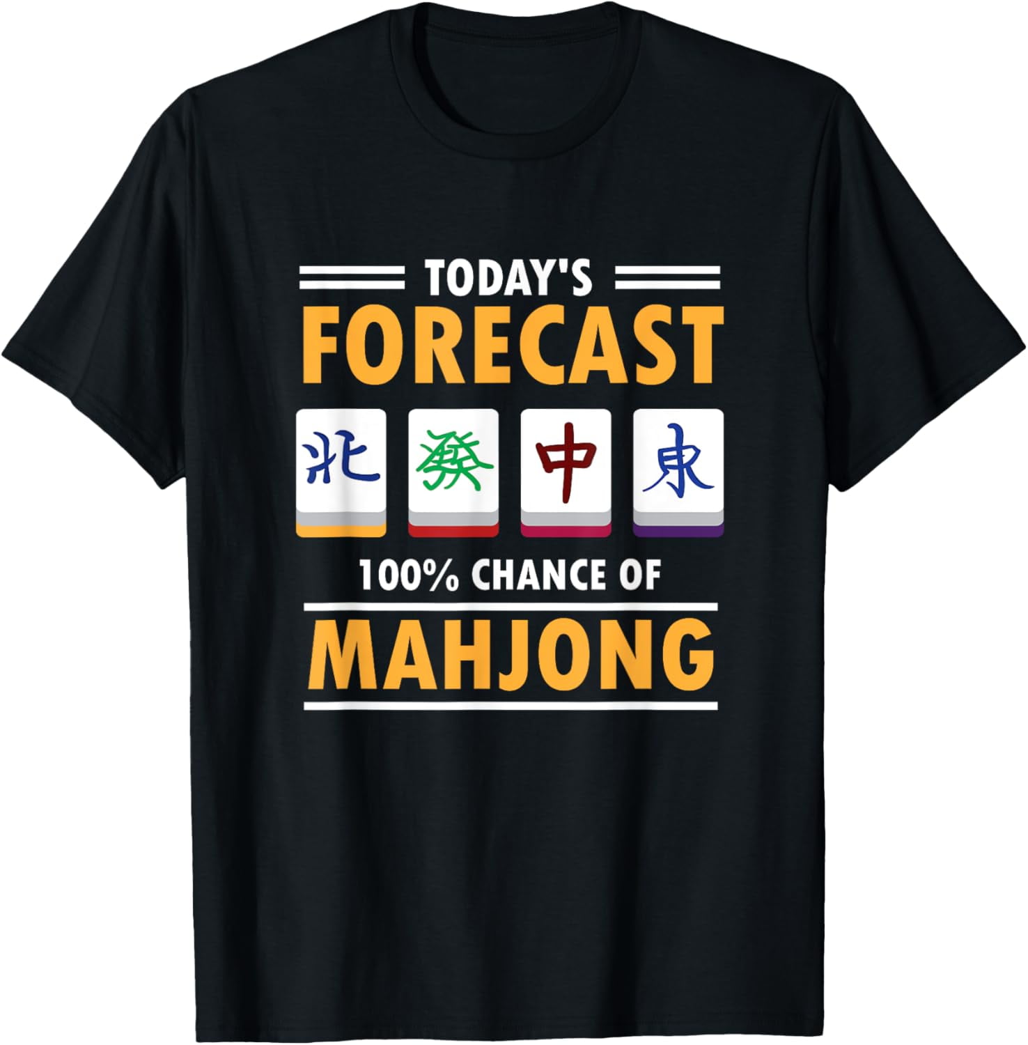 Mah Jong Forecast 100% Chance Of Mahjong T-Shirt men and women can wear ...