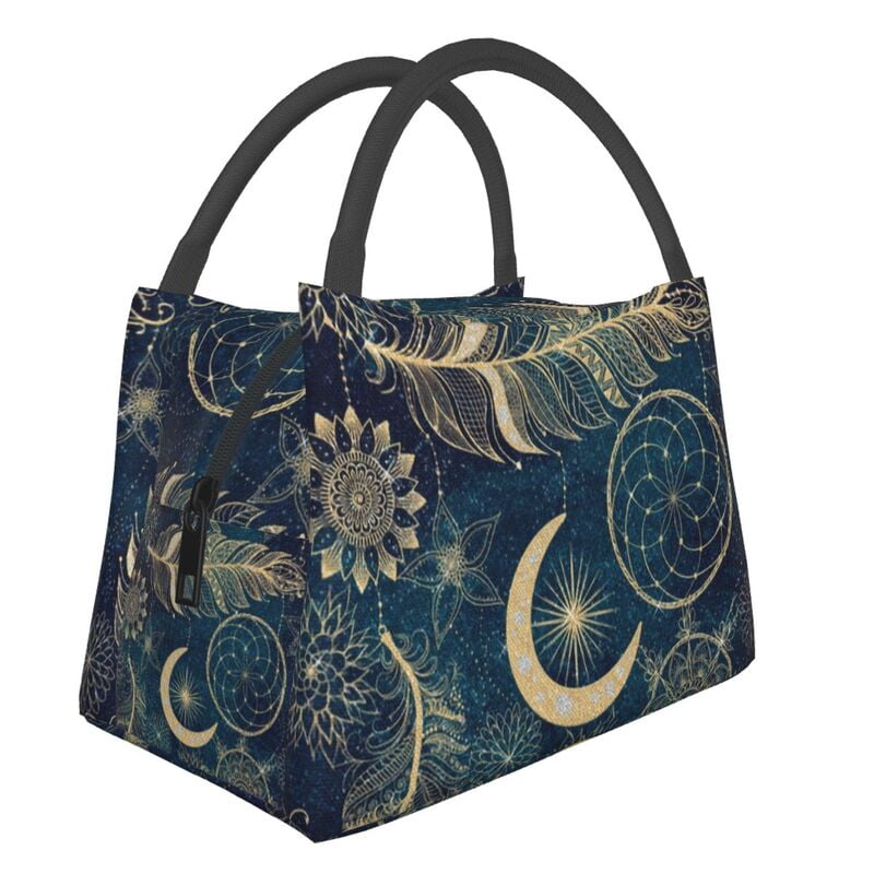 Maha Mrityunjaya Mantra Insulated Lunch Bags for Women Om Yoga Mandala ...