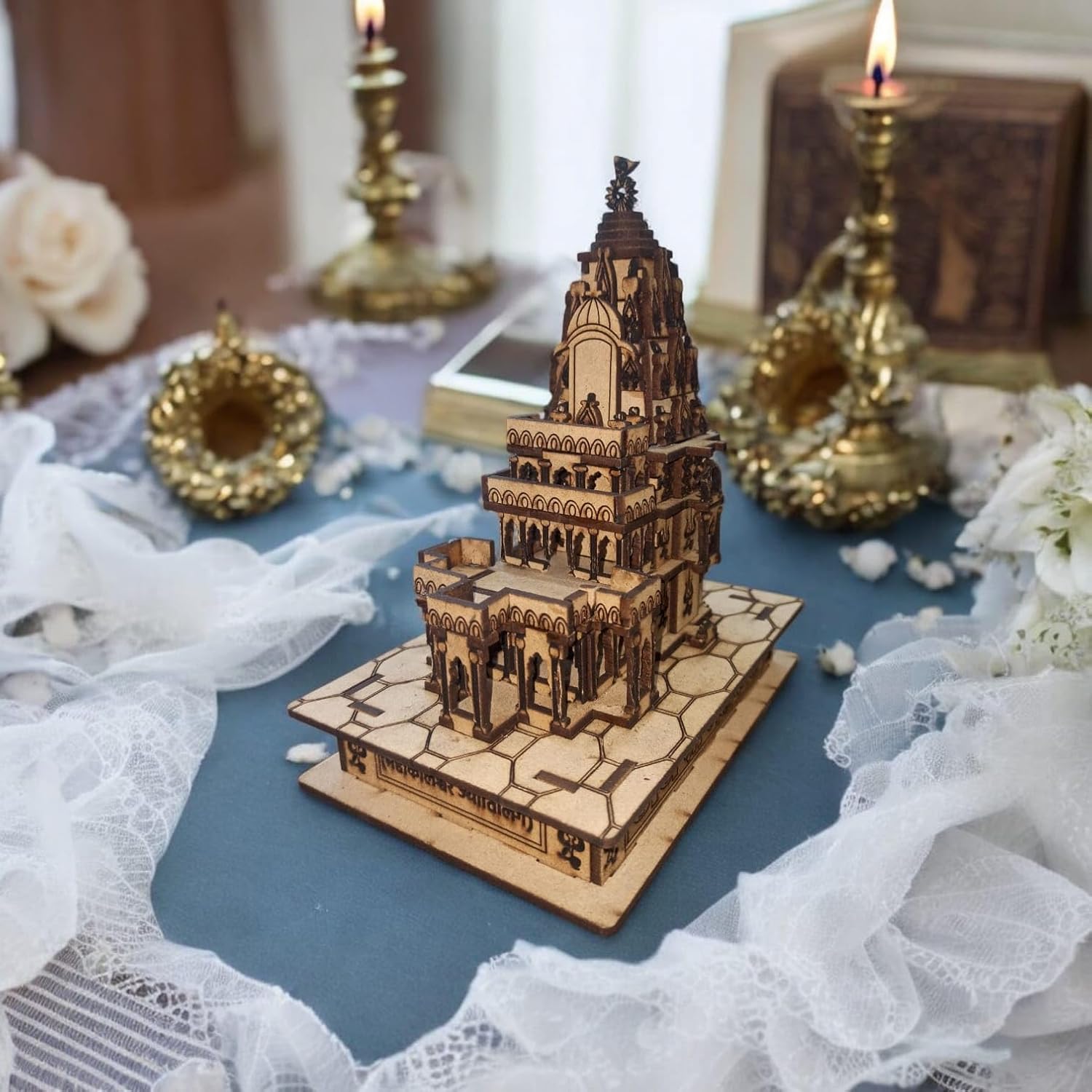 Mahakaleshwer Wooden 3D Temple Model Intricate Design3D Model Wooden ...