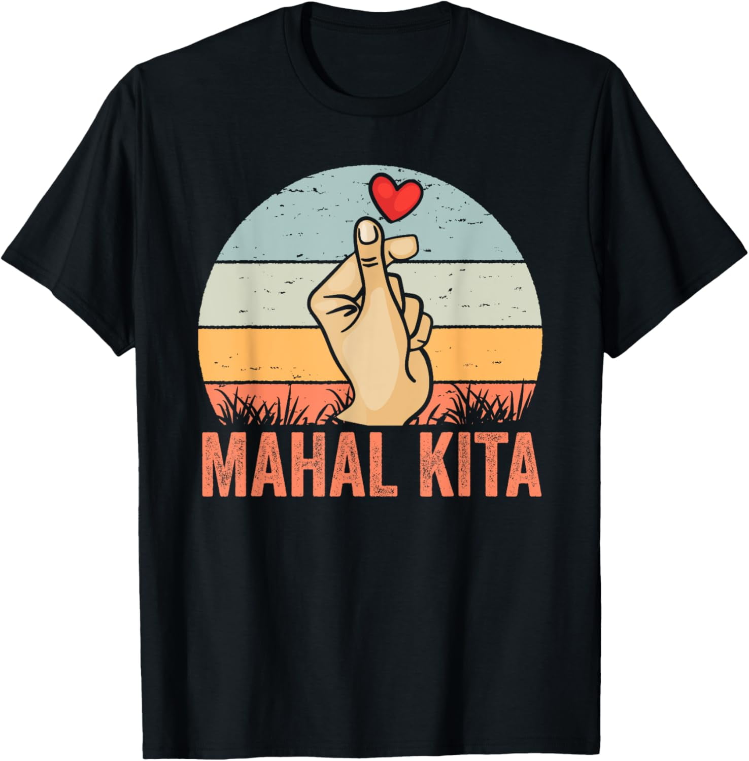 Mahal Kita Retro Pinoy Finger Heart For A Filipino Filipina Funny ...