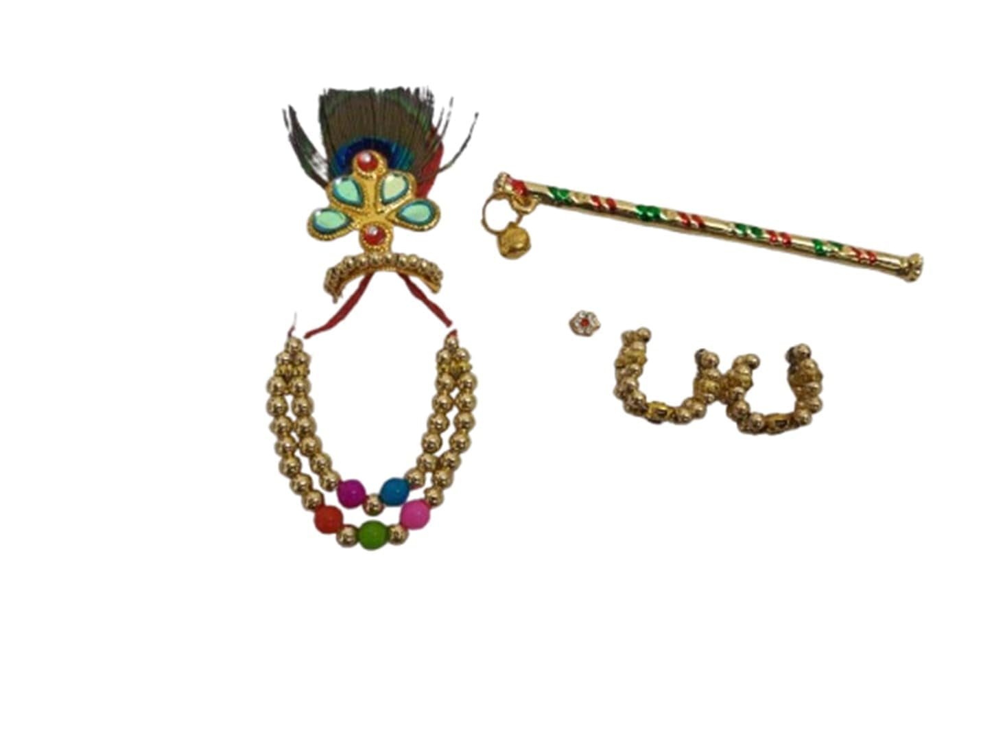 Mahalakshmi Gopalji Ornaments Krishna Mor Pankh Designed Golden Plated ...