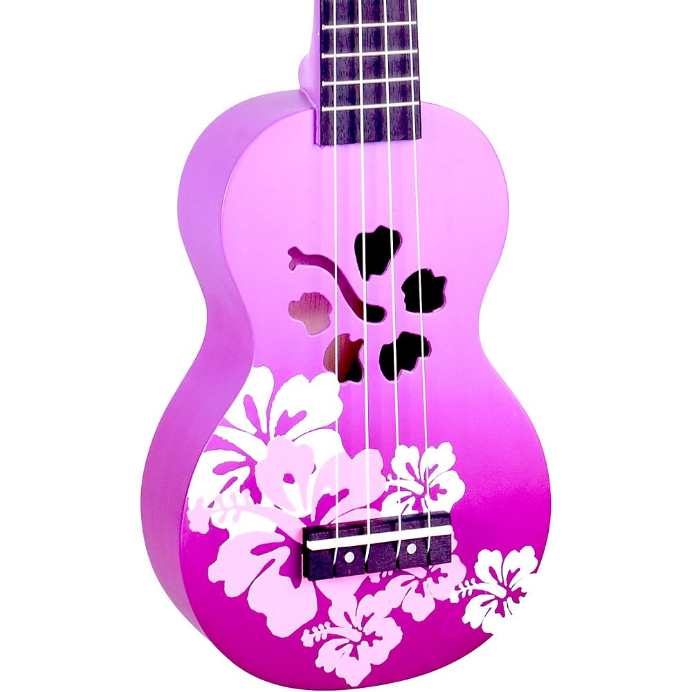 Mahalo Hibiscus Flower Soprano Ukulele Purple - Walmart.com