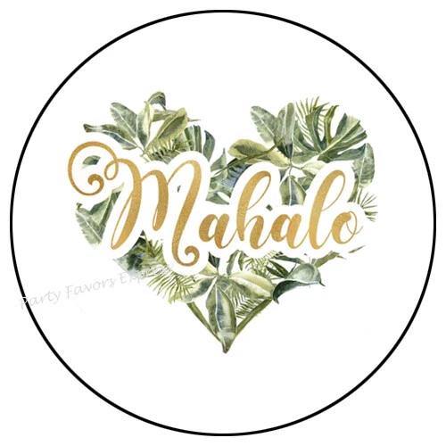 Mahalo Thank You Envelope Seals Labels Party Favors Stickers Phone ...