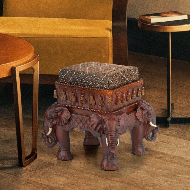 Maharajahs Elephant Footstool Design Toscano Elephants British Colonial ...