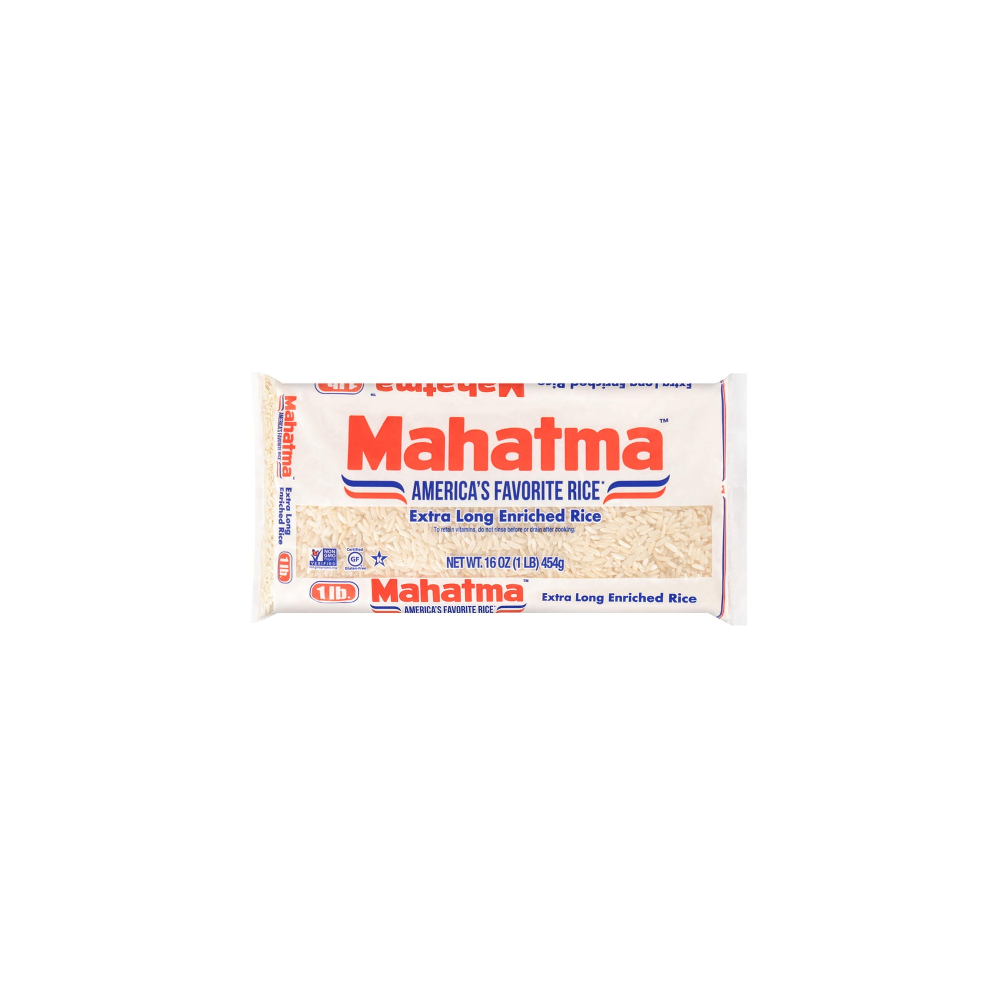 Mahatma Enriched Exrta Long Grain White Rice 1 Lb Bag (Pack of 16 ...