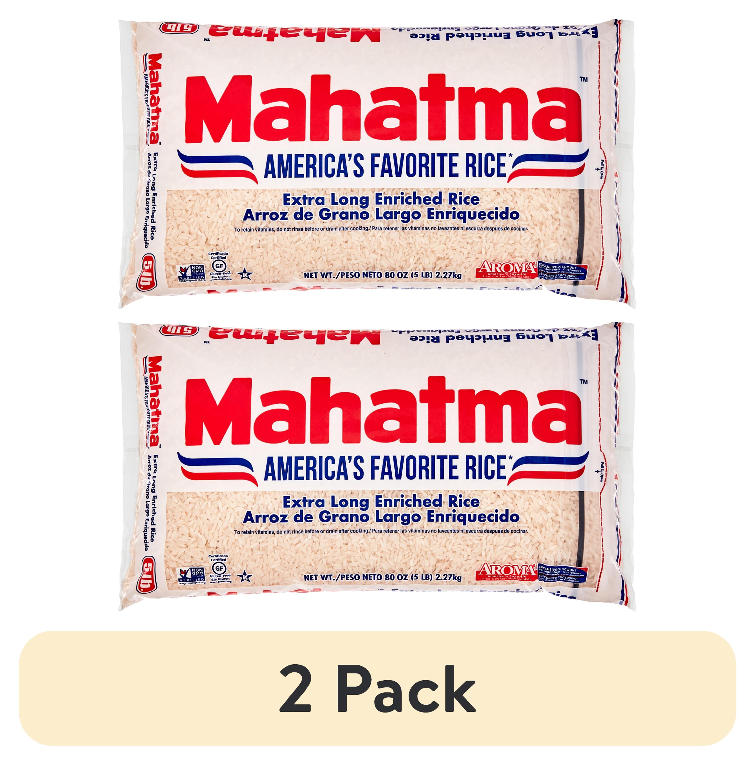 (2 pack) Mahatma Enriched White Rice, Extra Long Grain Rice, Gluten ...